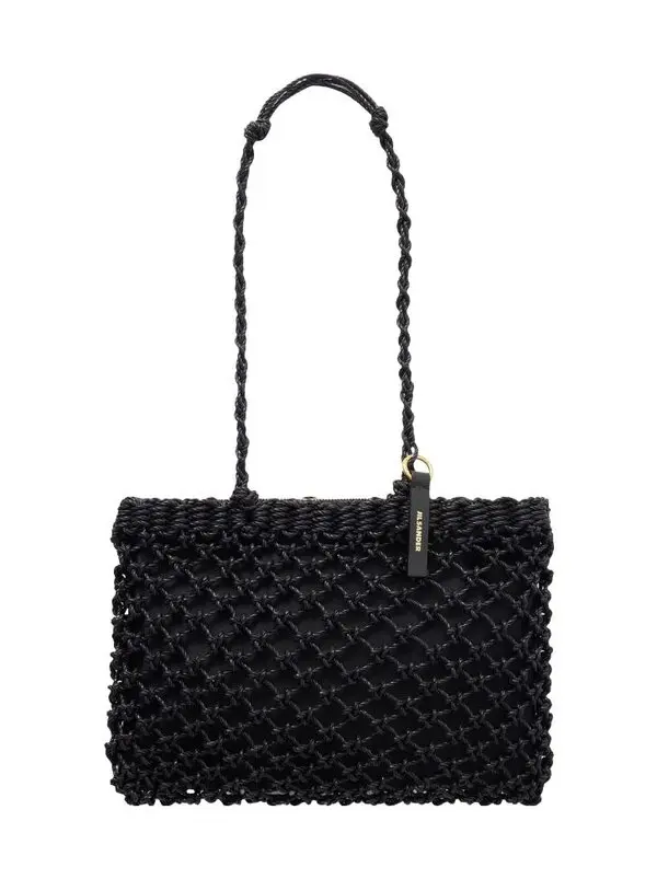 JIL SANDER Tangle Net Shoulder Bag - Black