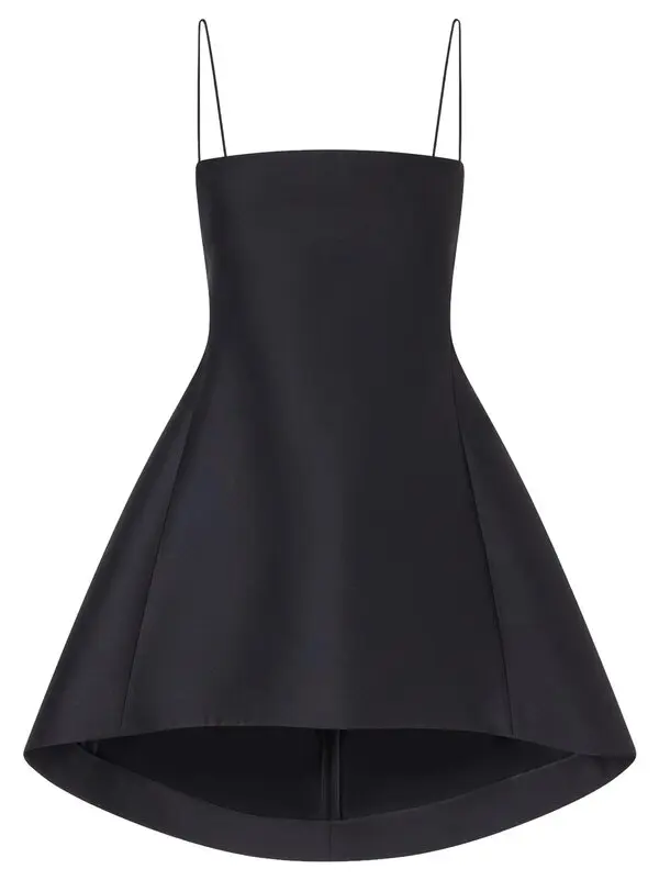 Balenciaga Wool And Silk-blend Mini Dress - Black