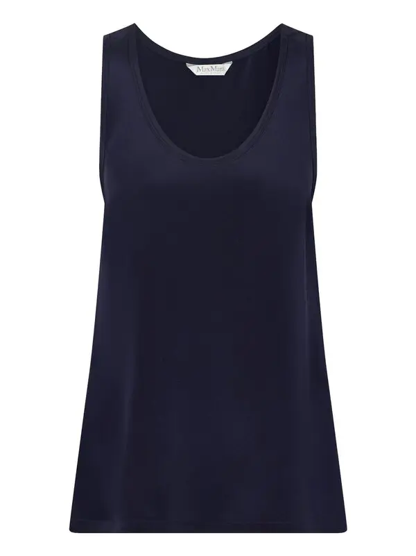 Max Mara Draped Silk Tank - Blue