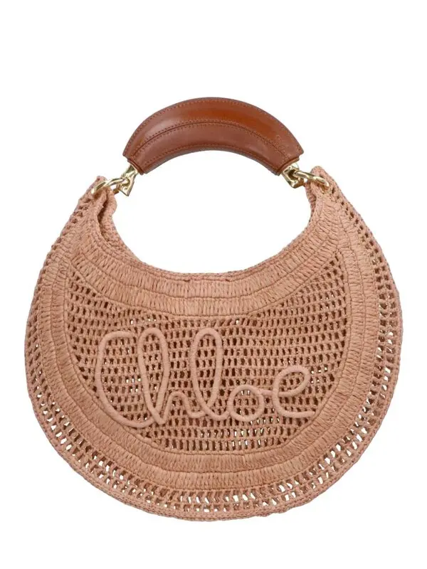 Chloé Raffia Hobo Bag - Beige