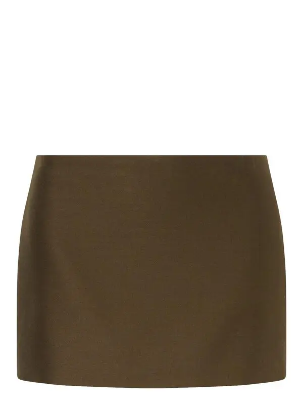 Khaite Jett Wool And Silk-blend Cady Mini Skirt - Green
