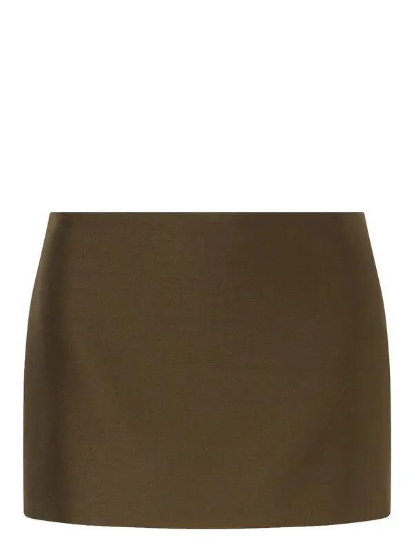 Khaite Jett Wool And Silk-blend Cady Mini Skirt - Green