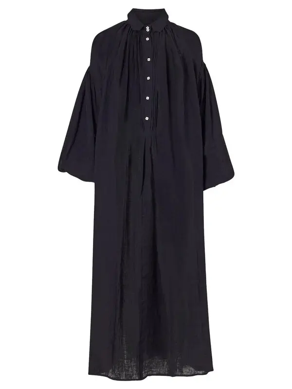 LES VACANCES D’IRINA Carmen Linen Maxi Dress - Blue