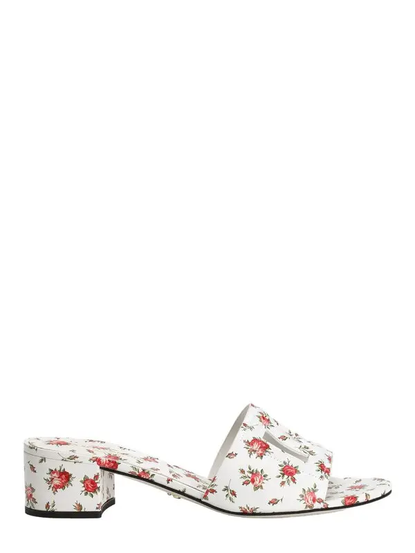 Dolce & Gabbana Floral Print Calfskin Mules - Multicolor