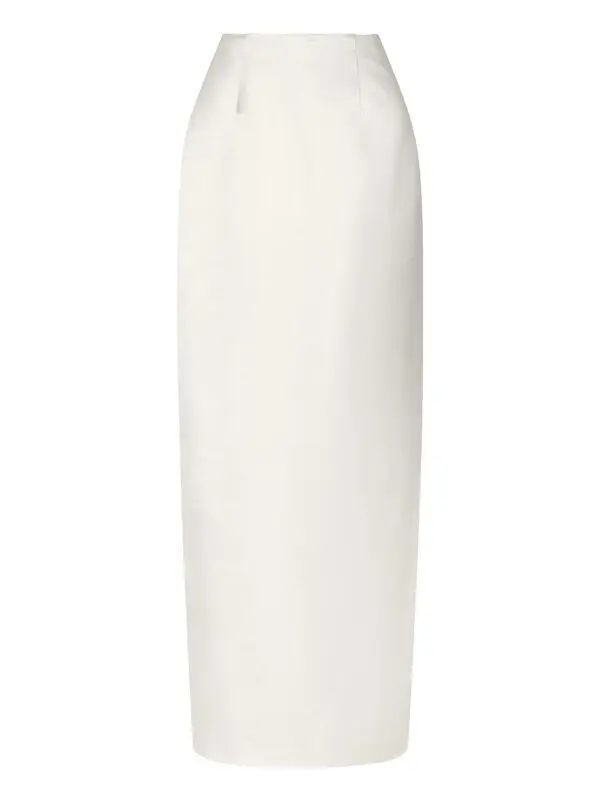 DANIELLE FRANKEL Tristan Silk And Wool-blend Maxi Skirt - Neutrals
