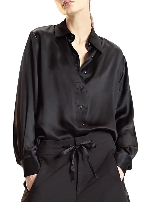 Cynthia Rowley Printed Silk Shirt - Black