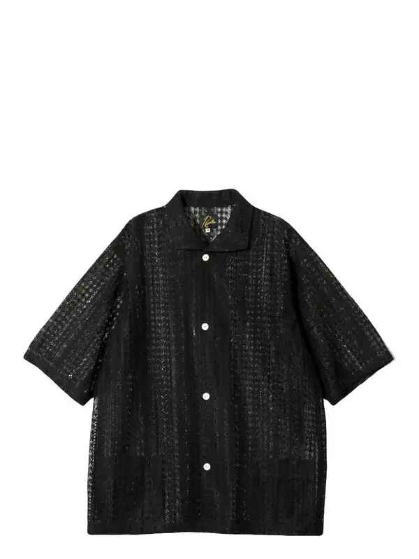Needles Lace Widespread Collar Shirt - Black