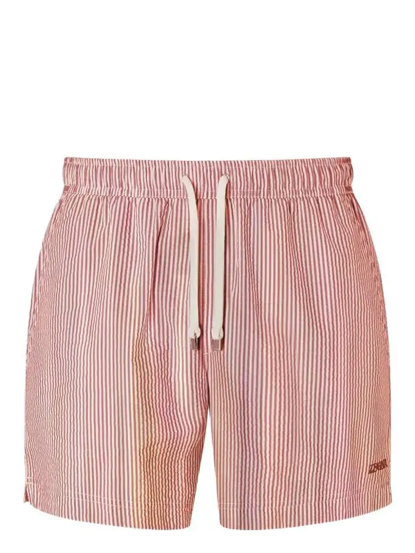 Zegna Striped Swim Shorts - Pink