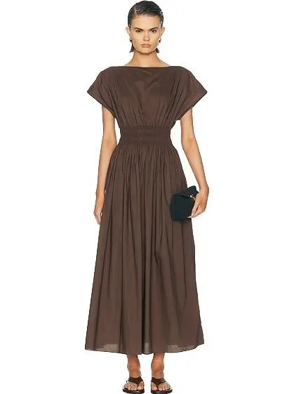 Matteau Shirred Waist Dress - Chocolate