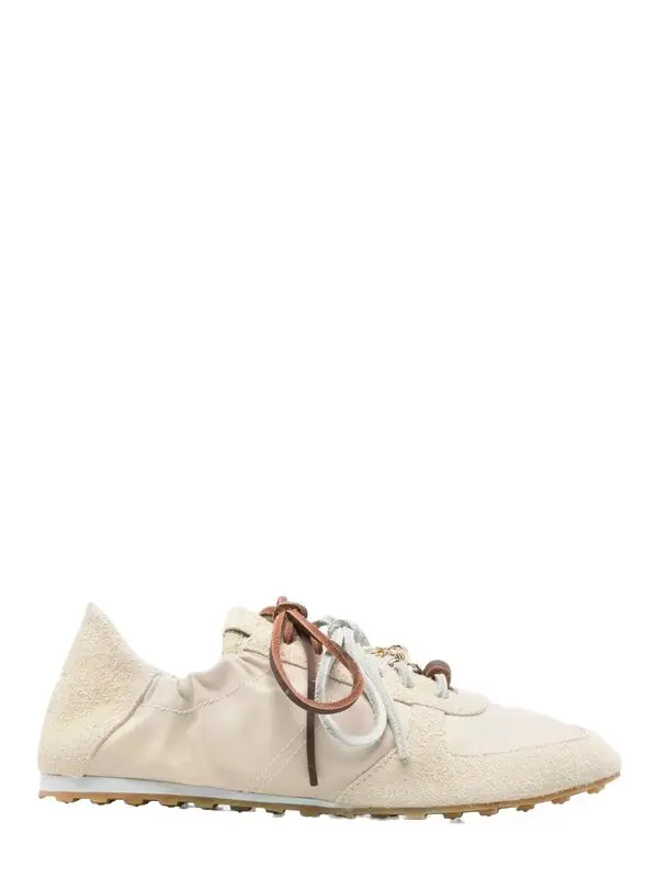 Maje Embellished Lace-up Sneakers - Neutrals