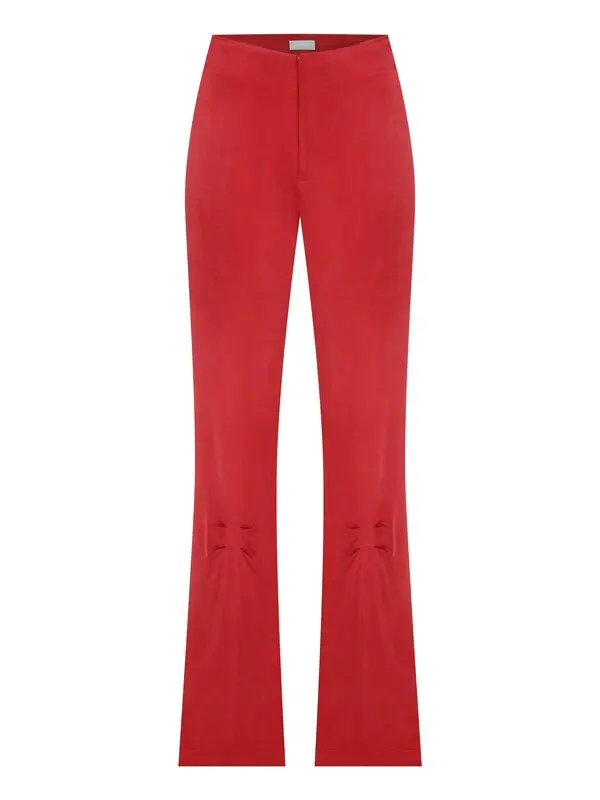 CANSU XI Hestia Vegan Silk Trousers - Red
