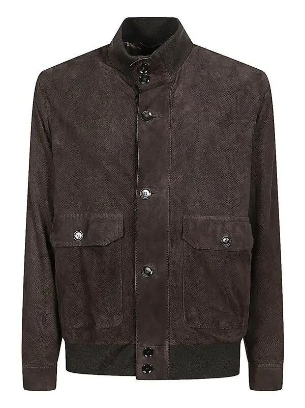 Brioni Suede Leather Jacket - Brown