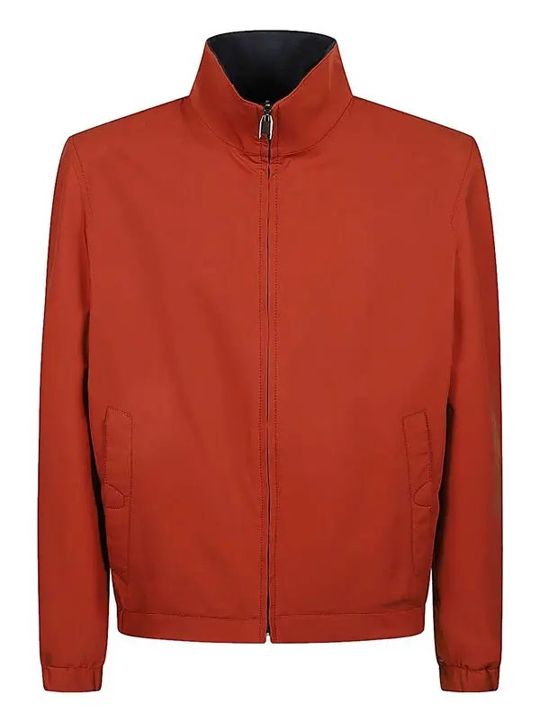 Brioni Silk Blouson Jacket - Orange