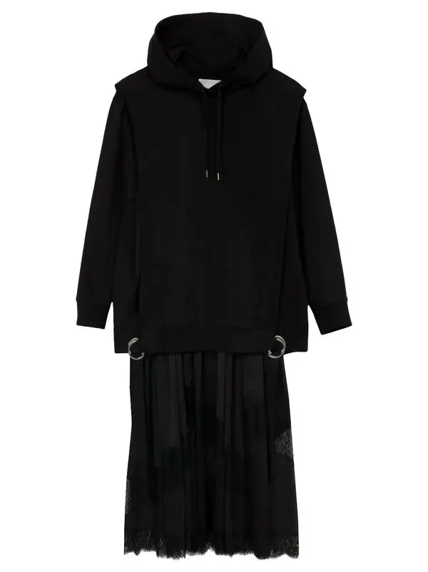 3.1 Phillip Lim Layered Lace-detail Cotton Dress - Black