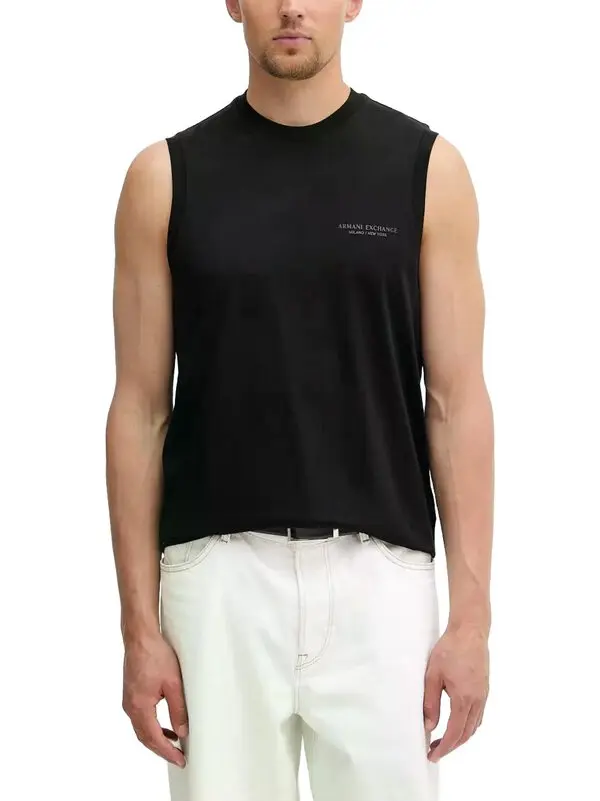 Armani Exchange Logo-print Sleeveless T-shirt - Black