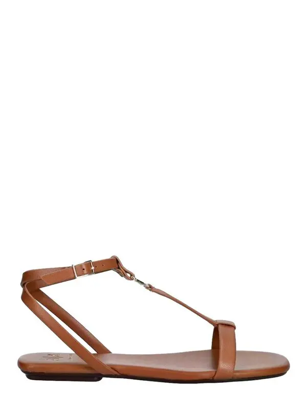 Armani Exchange Logo Plaque T-bar Sandals - Brown