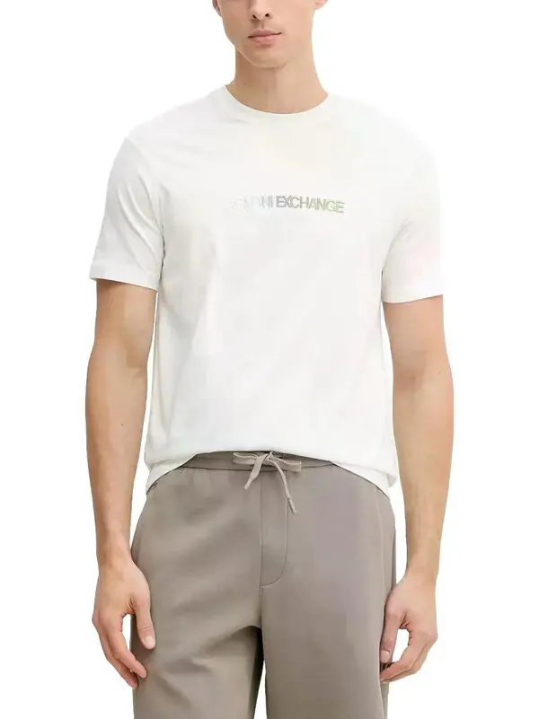 Armani Exchange Logo-embroidered T-shirt - White