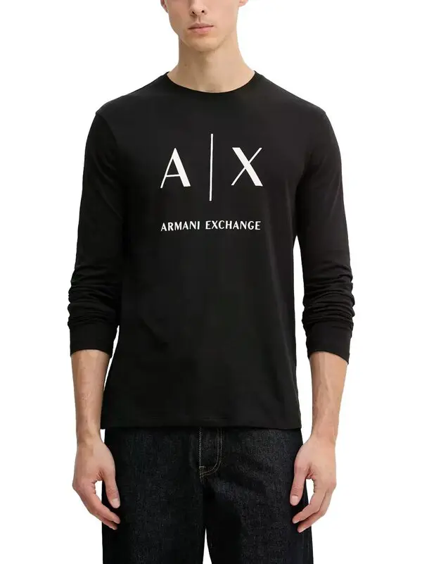 Armani Exchange Logo-print Long-sleeve T-shirt - Black