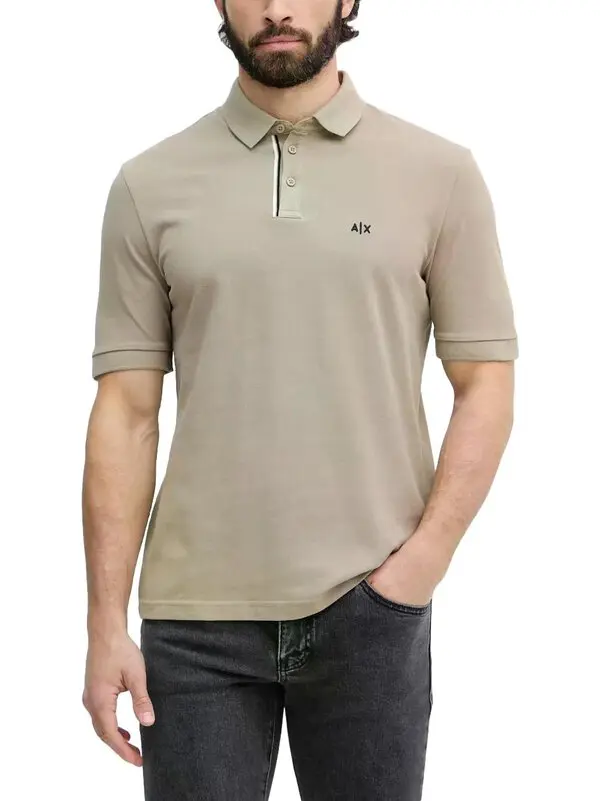 Armani Exchange Logo-embroidered Polo Shirt - Neutrals