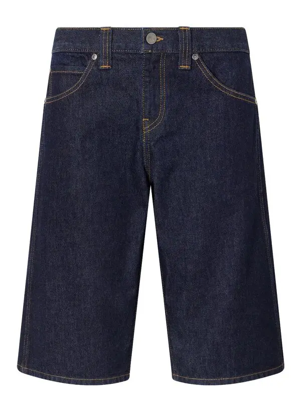 Khaite Kinga Mid-rise Straight-leg Denim Shorts - Blue
