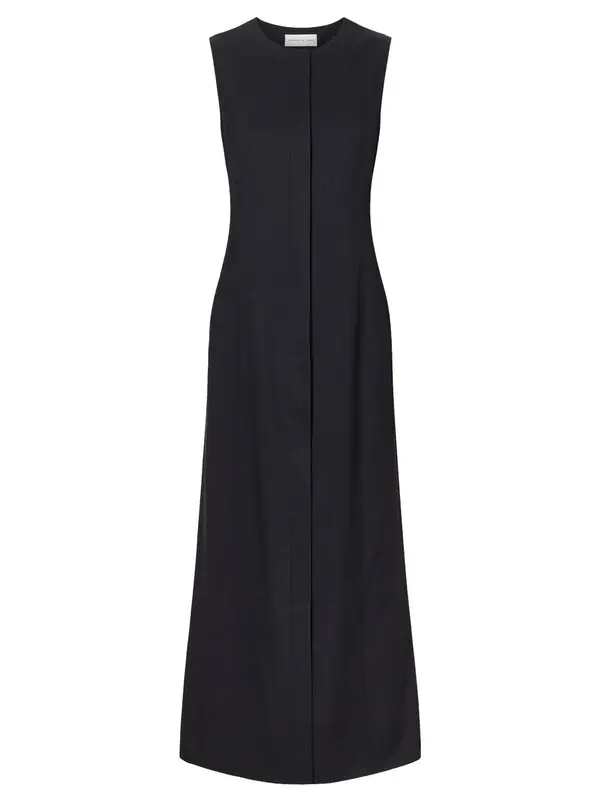 Veronica De Piante Hana Silk Maxi Dress With Slit - Black