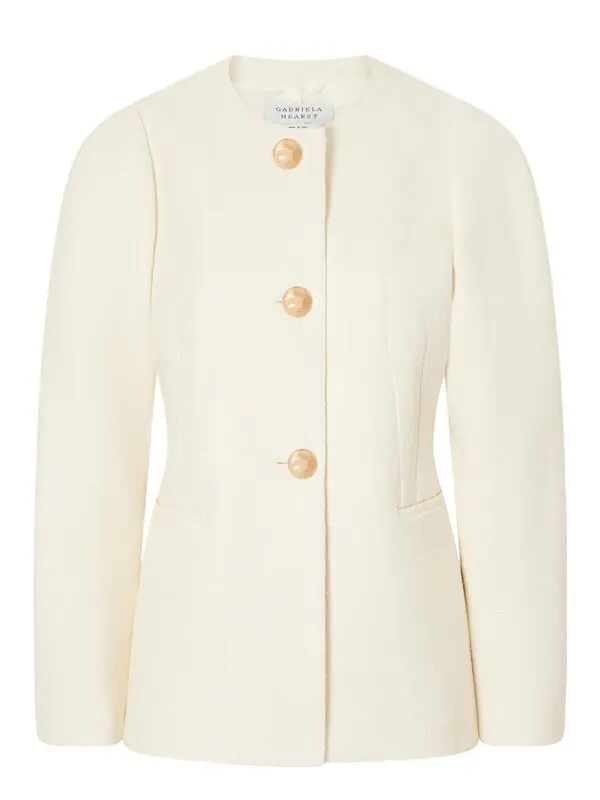 Gabriela Hearst Daelan Silk And Wool-blend Jacket - Neutrals