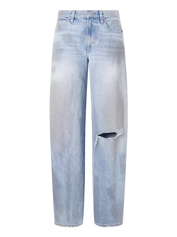 SLVRLAKE Tess Long Distressed Boyfriend Jeans - Blue