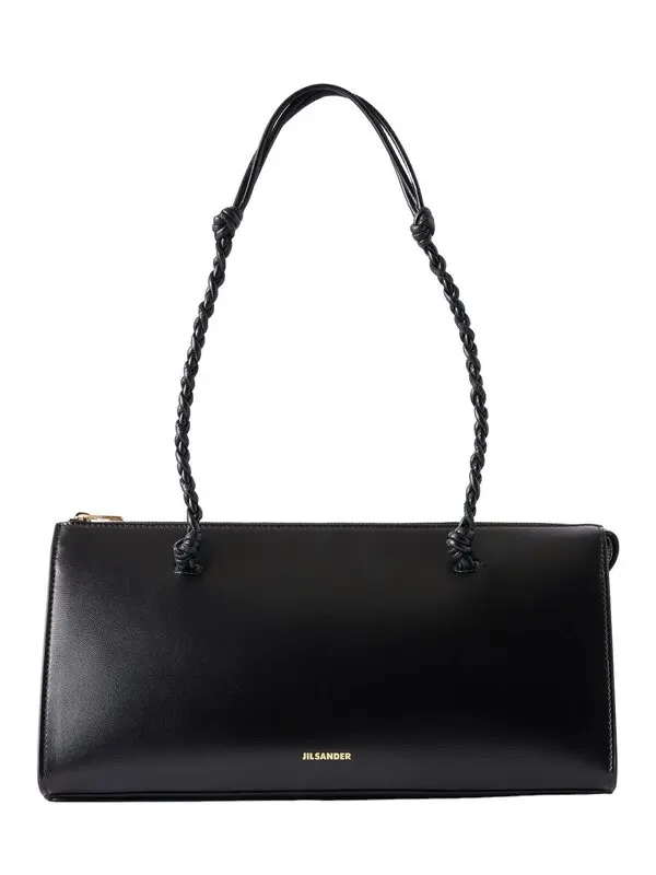JIL SANDER Tangle Tent Leather Shoulder Bag - Black