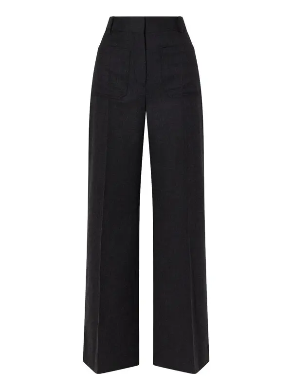 Victoria Beckham Alina Wide-leg Wool Trousers - Gray