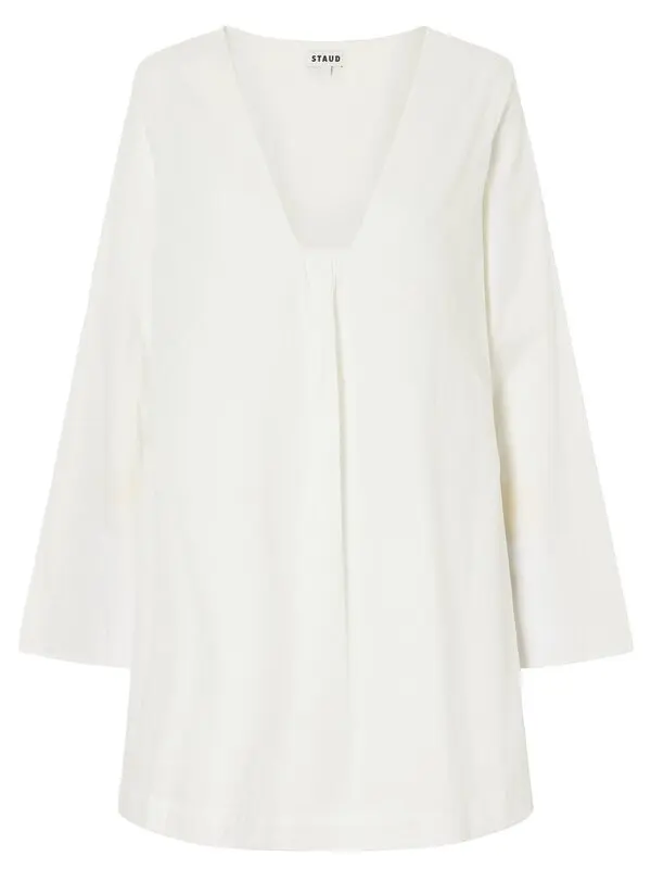 Staud Vivi Paneled Cotton Dress - Neutrals