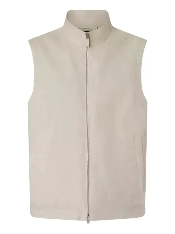 Zegna Zip Linen Vest - Neutrals