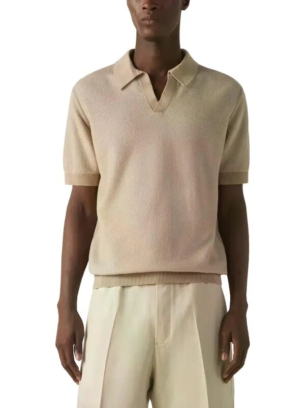 Zegna Textured T-shirt - Neutrals
