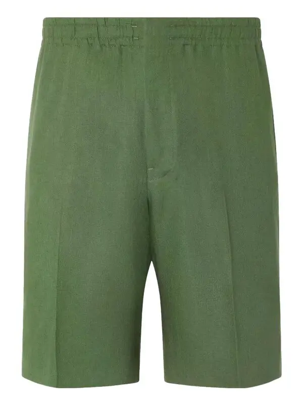 Zegna Oasi Lino Elasticated Shorts - Green
