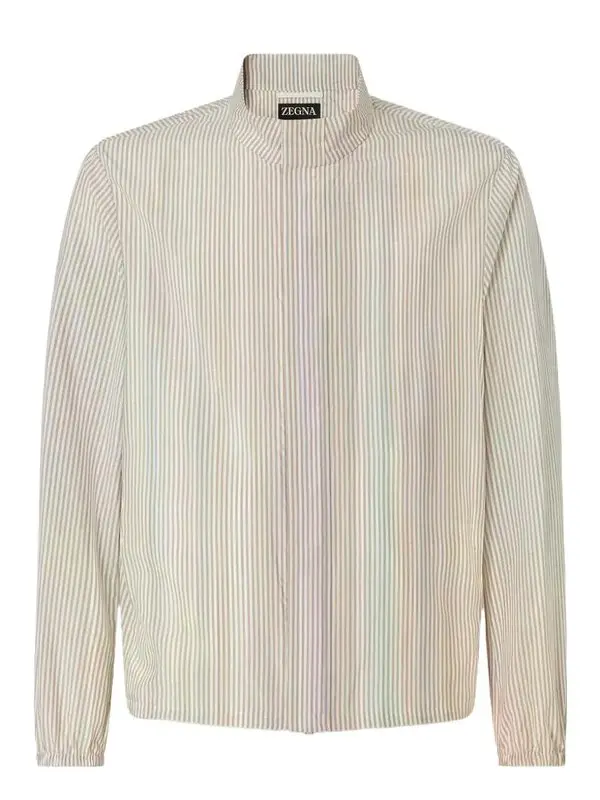 Zegna Striped Silk Jacket - Neutrals