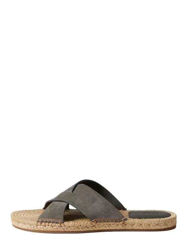 Zegna Suede Espadrille Sandals - Grey