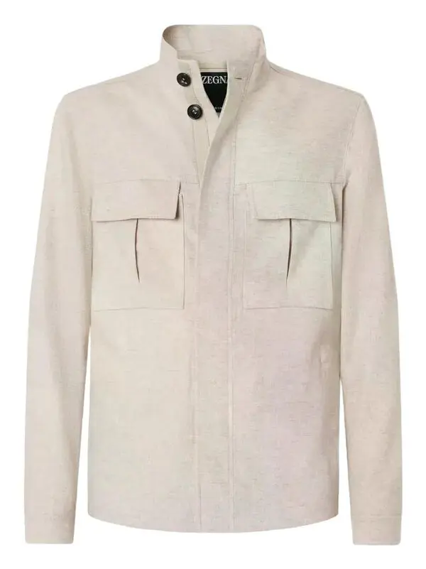 Zegna Oasi Lino Field Jacket - Neutrals