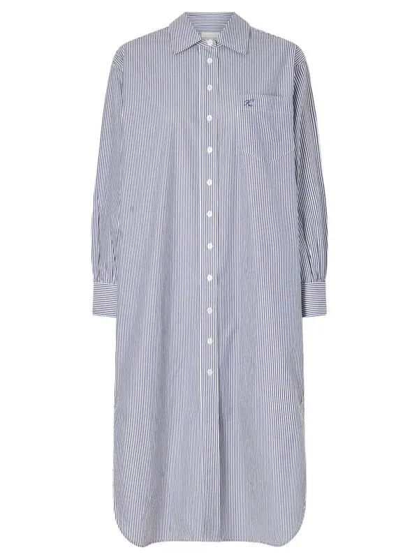 Suzie Kondi Stella Striped Cotton-poplin Midi Shirt Dress - Blue