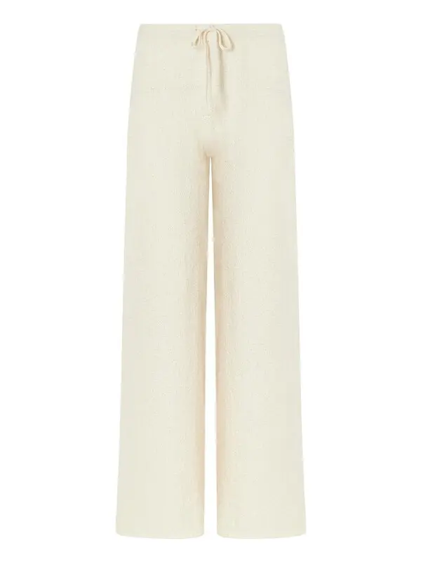 Suzie Kondi Calla Cotton-bouclé Flared Pants - Neutrals