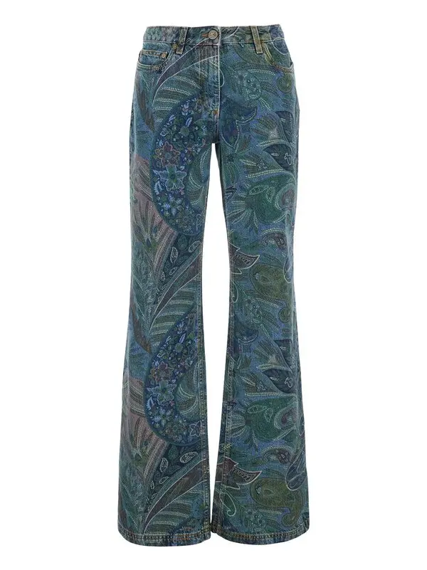 Etro Printed Denim Jeans - Multicolor