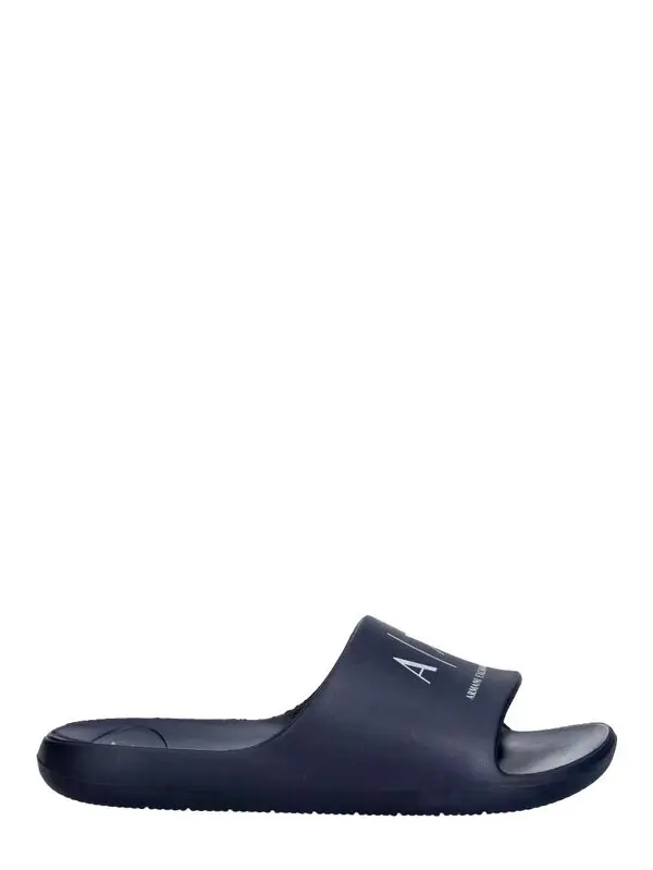 Armani Exchange A|x Logo Print Slides - Blue
