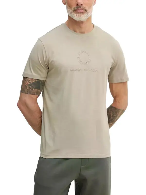 Armani Exchange Logo-embossed T-shirt - Neutrals