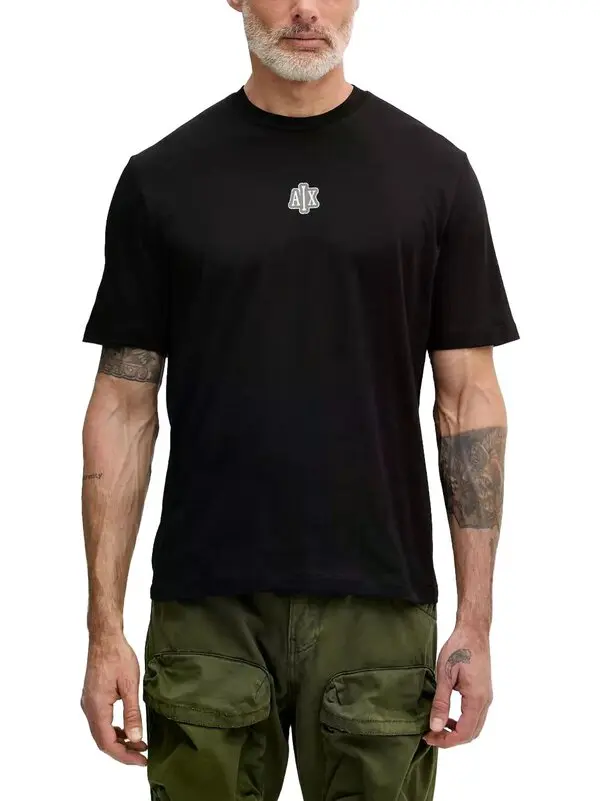 Armani Exchange Logo-patch Graphic-print T-shirt - Black
