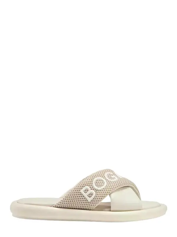Bogner Portofino Crossover Mesh-strap Slides - Neutrals