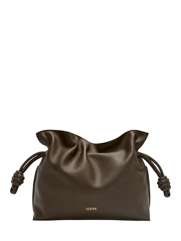 Loewe Flamenco Leather Clutch Bag - Brown