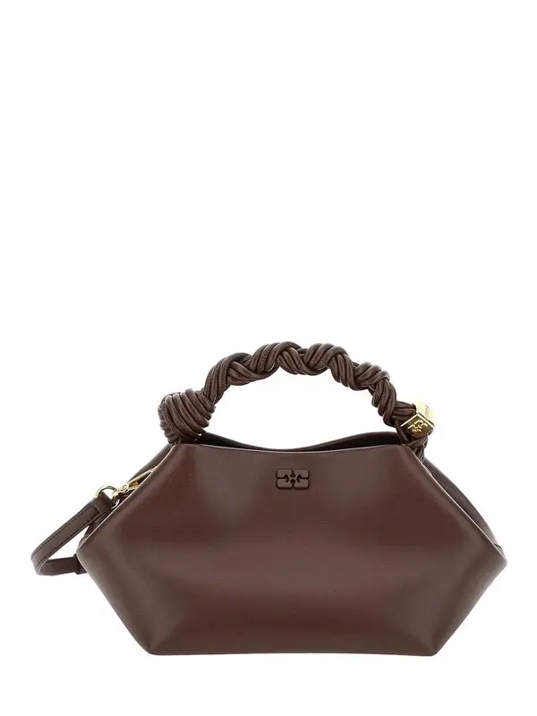 GANNI Small Leather Handbag With Braided Detail - Multicolor