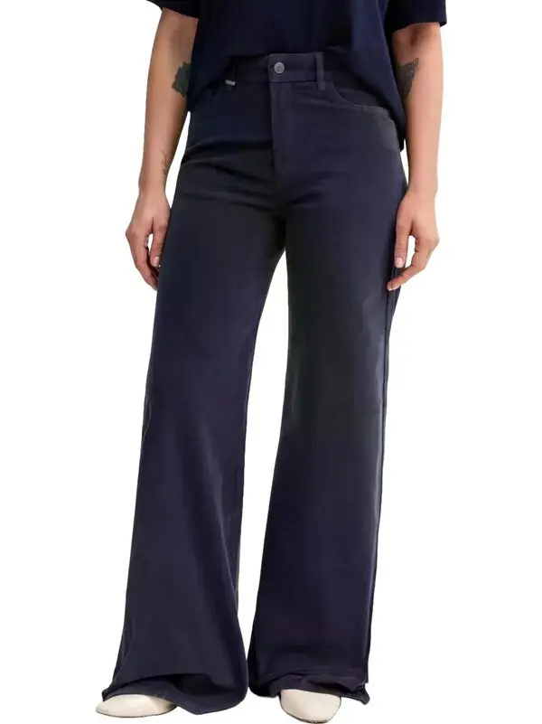 BENETTON Corduroy Wide-leg Trousers - Blue