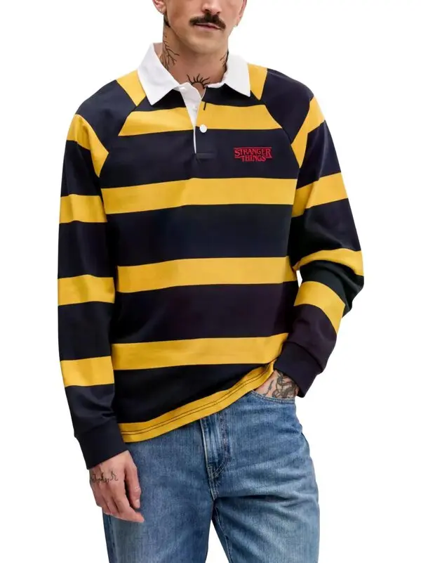 BENETTON X Stranger Things Striped Polo Shirt - Blue