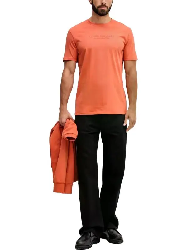 Armani Exchange Logo-embossed T-shirt - Orange