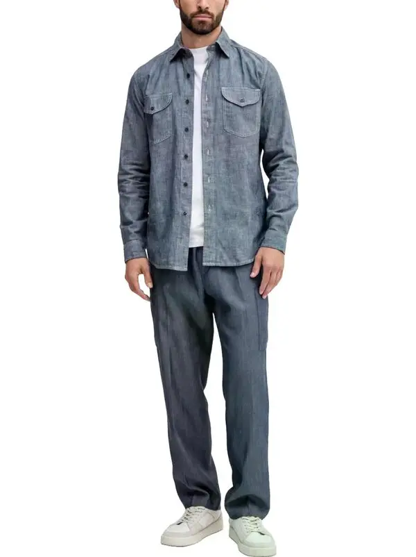 BENETTON Chest-pockets Buttoned Shirt - Blue