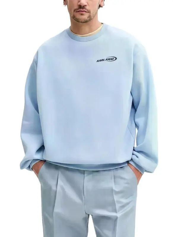KARL KANI Logo Detail Crew Neck Sweatshirt - Blue